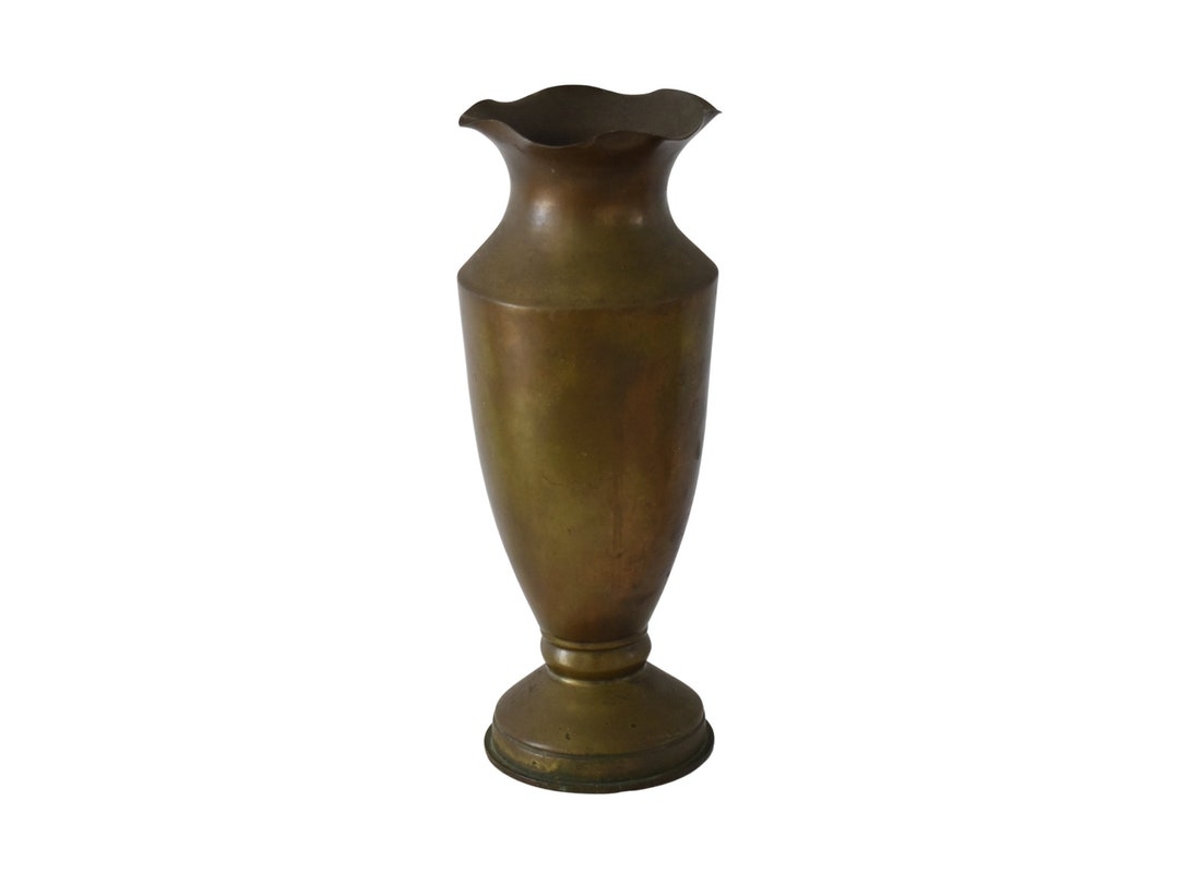 WWII Military Trench Art Vase in Brass Made From SPENT 105mm - Etsy