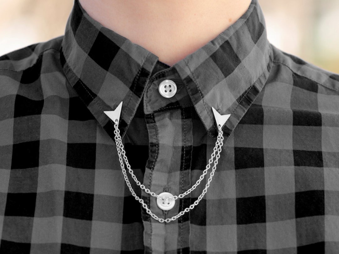 Silver Arrow Head Collar Chain Collar Clip - Etsy