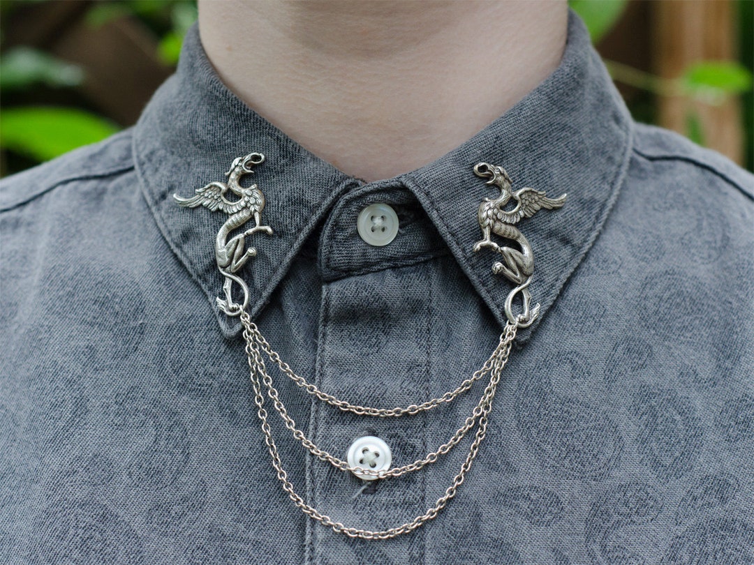 Silver Griffin Collar Chain/ Cardigan Clip - Etsy