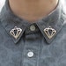 Silver Diamond Collar Pins With or Without Chain - Etsy