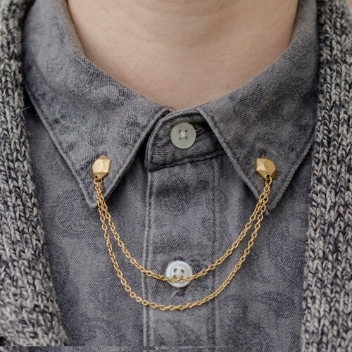 Gold Arrow Head Collar Chain Collar Clip | Etsy
