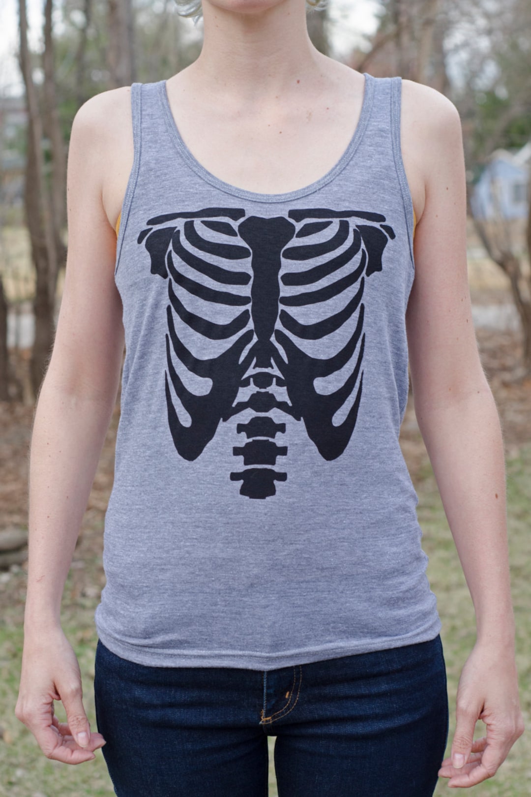 LAST CHANCE Ribcage Skeleton Screen Print Tank Top - Etsy