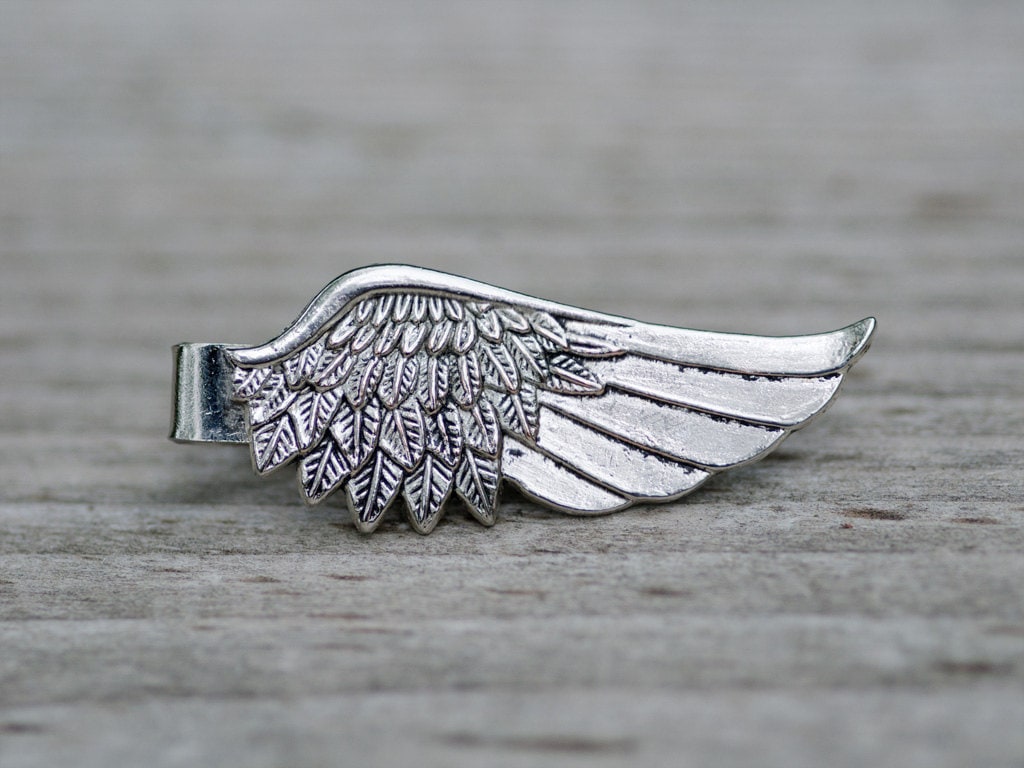 Silver Bird Wing Tie Bar - Etsy