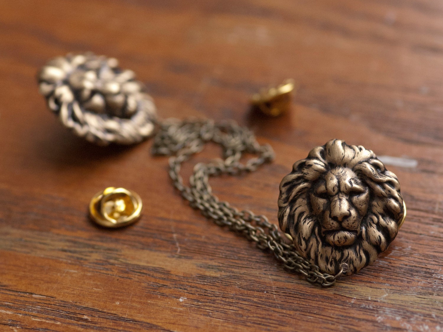 Bronze Lion Head Collar/cardigan Clip - Etsy