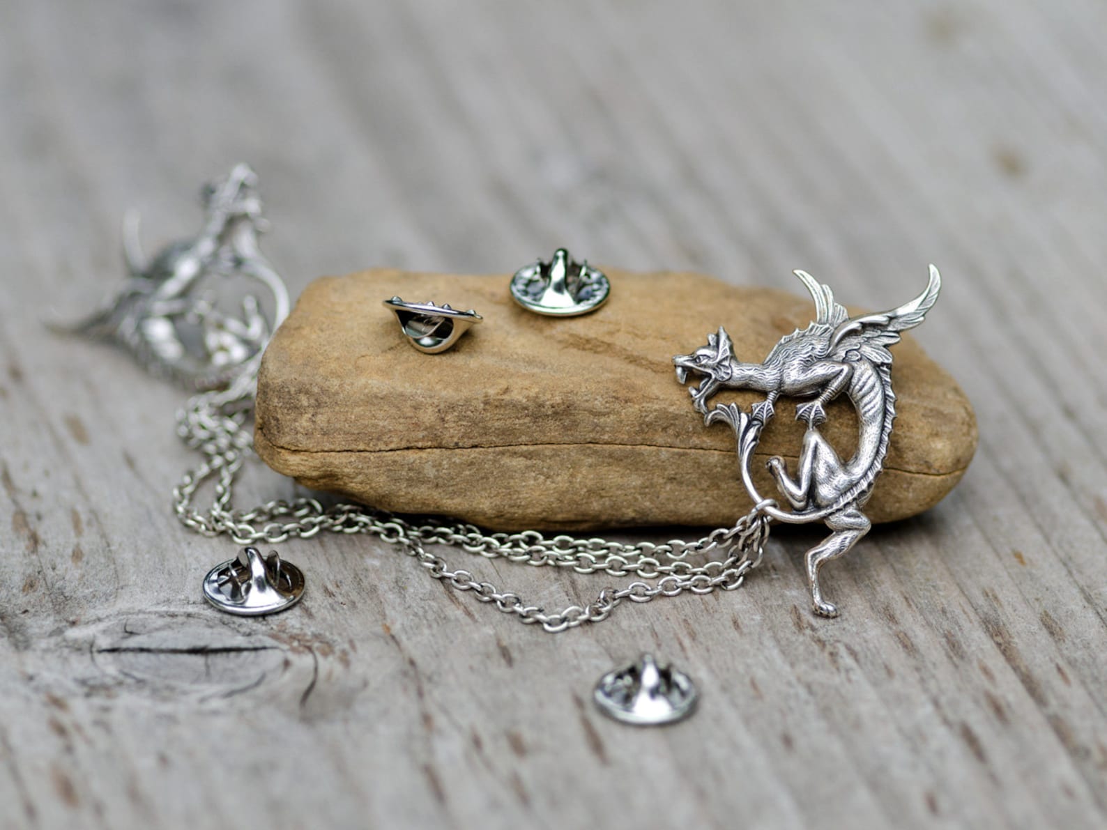 Silver Dragon Collar Chain/ Cardigan Clip - Etsy