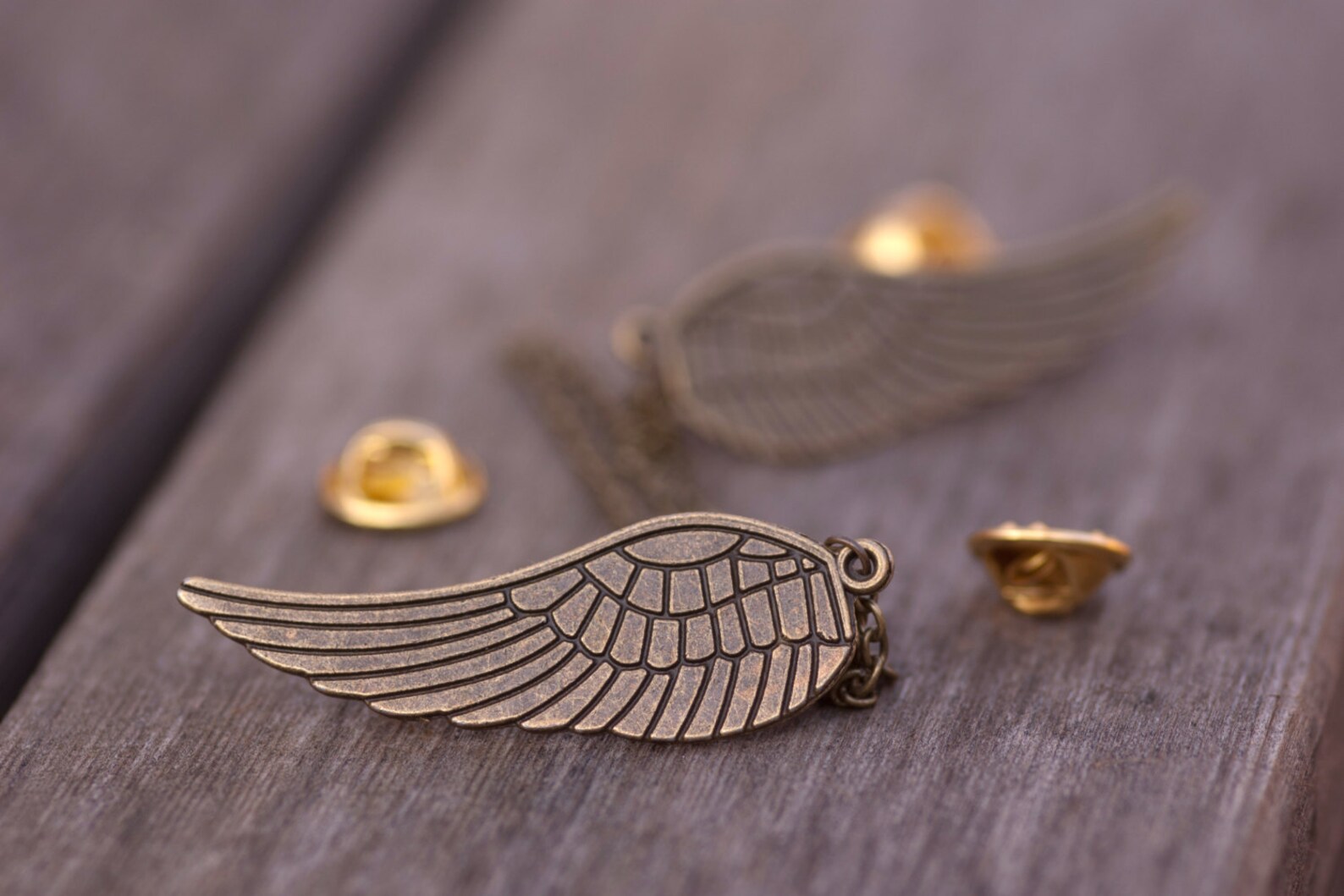 Bronze Bird Wing Collar Chain/ Cardigan Clip - Etsy