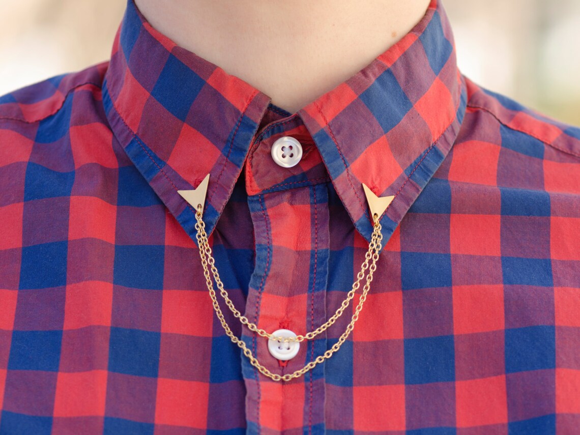 Gold Arrow Head Collar Chain Collar Clip - Etsy