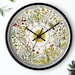 Wall Clock, Printed With the Botanical Chart of Linnaeus's Flower Clock ...