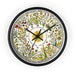 Wall Clock, Printed With the Botanical Chart of Linnaeus's Flower Clock ...