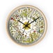 Wall Clock, Printed With the Botanical Chart of Linnaeus's Flower Clock ...