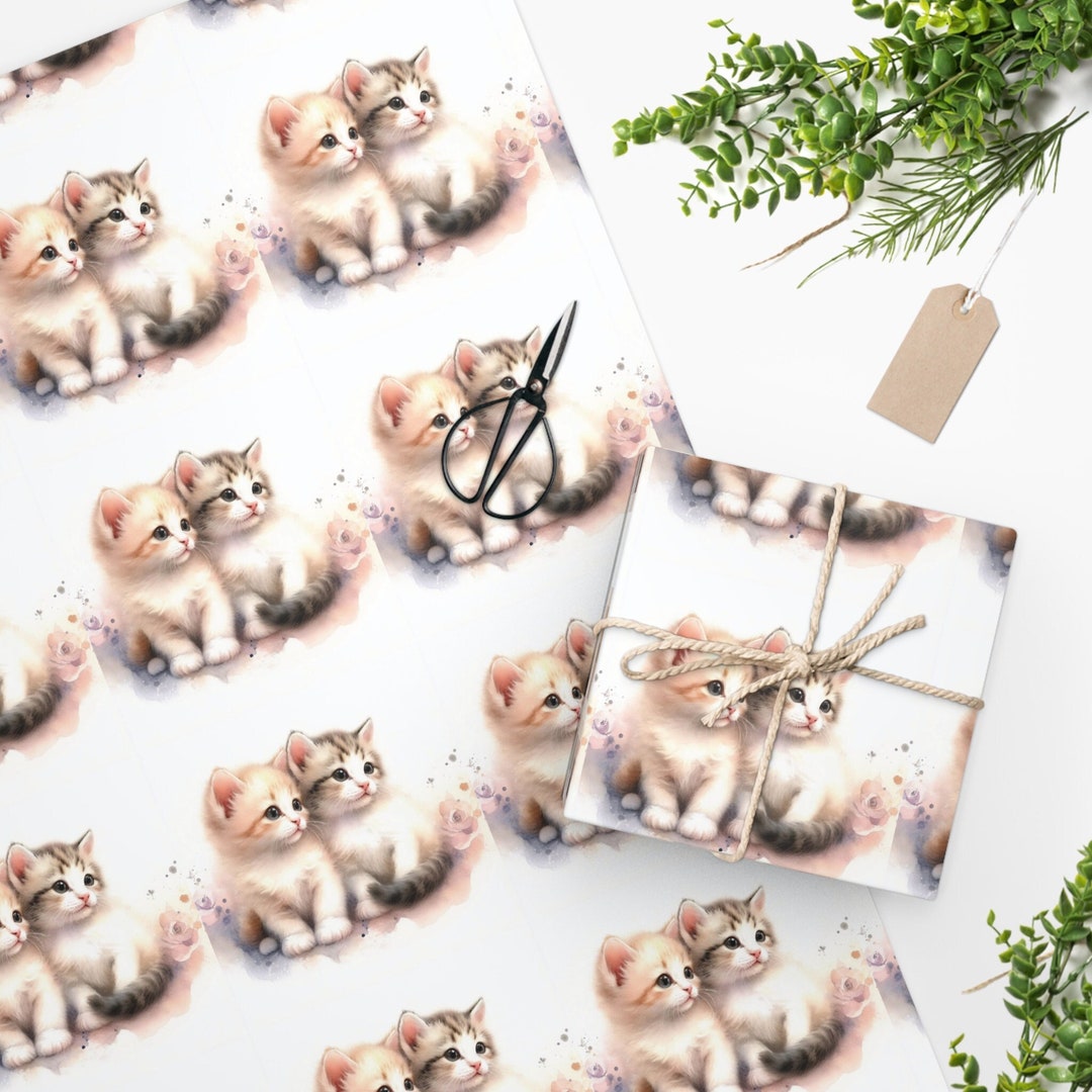 Purrfect Kittens Print Wrapping Paper Cute Kittens Pattern - Etsy