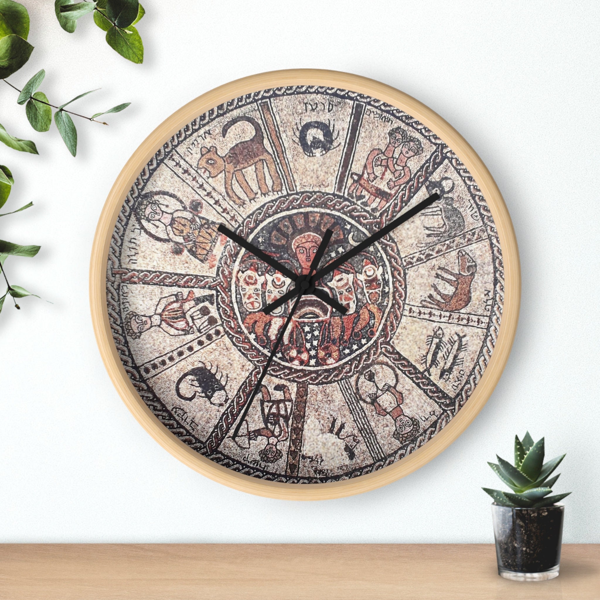 Unique Wall Clock Inspired by the Mosaics of Beit Alpha Synagogue ...