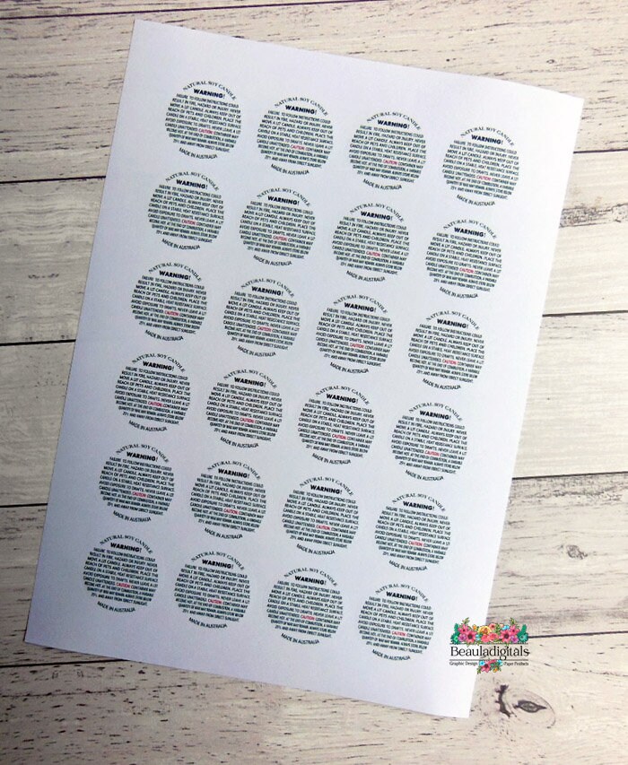 Warning Stickers Candle Warning Labels Do Not Eat Stickers | Etsy Australia