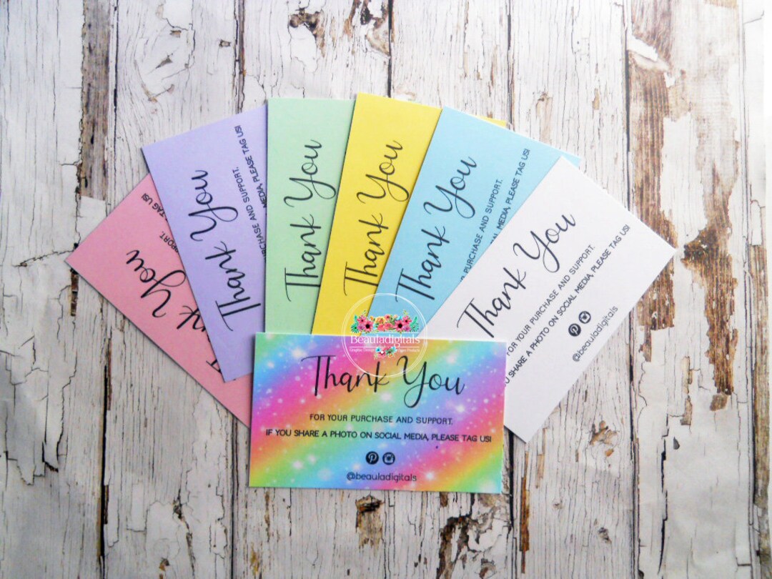 Personalised Thank You Cards Social Media Cards Thank You for Your ...