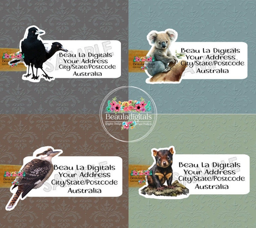 Personalised Address Labels - Custom Design Return Labels - Australian ...