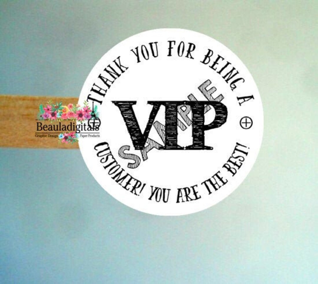 Buy Thank You VIP Sticker VIP Label for Special Customers Customer ...