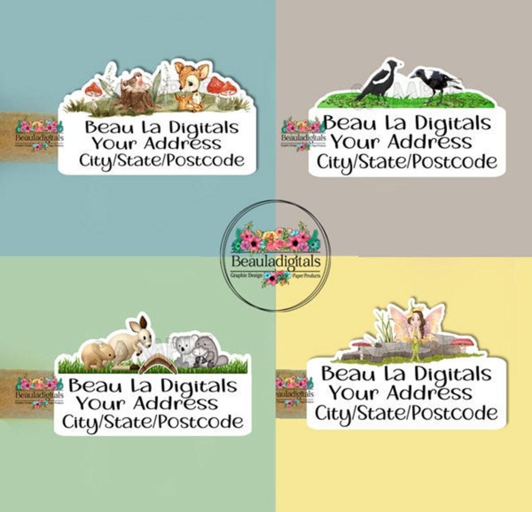 Personalised Address Labels Character Address Labels Custom Design ...