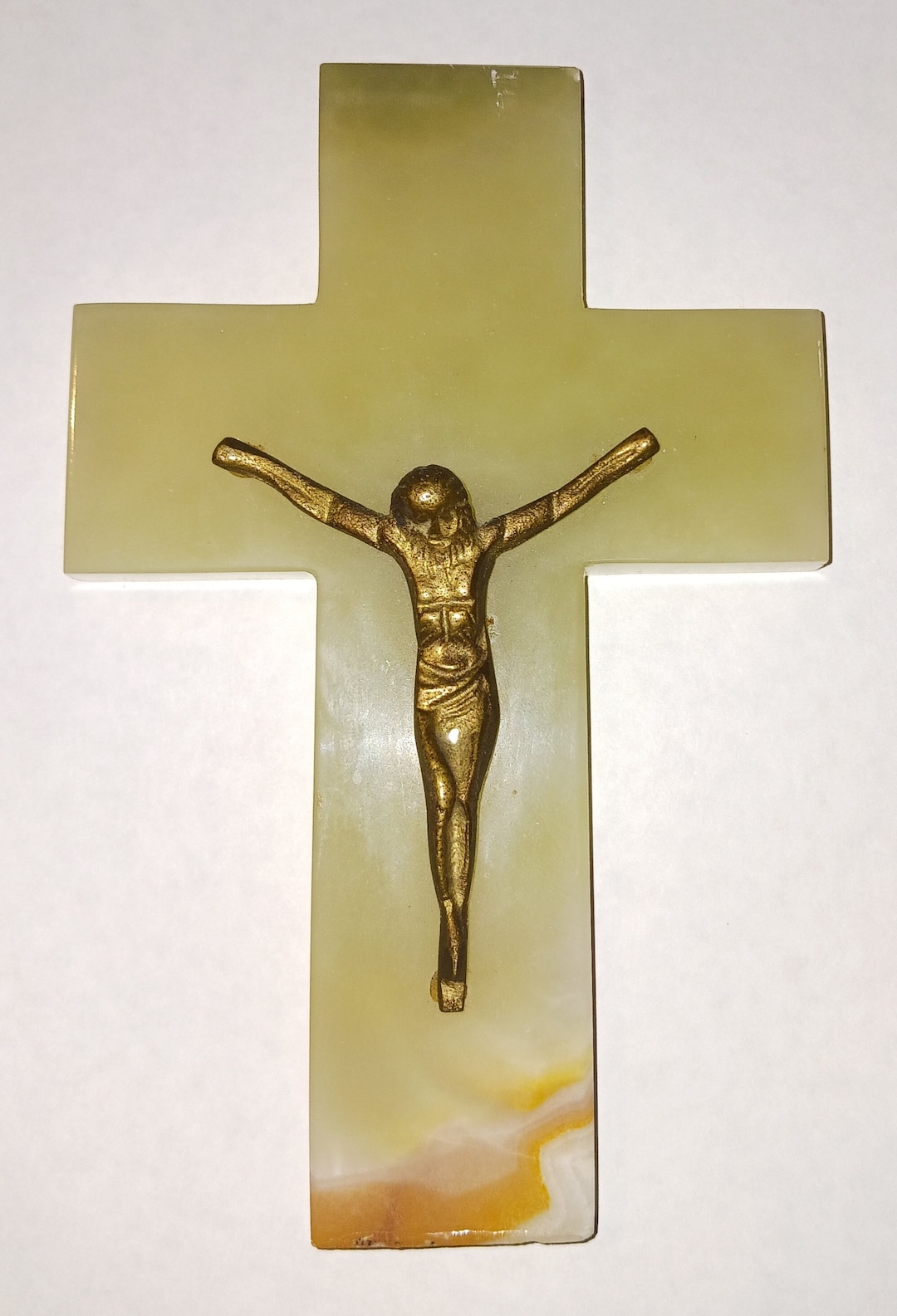 Marble Cross Crucifix, Alabaster Cross, Stone Cross, Vintage Stone ...