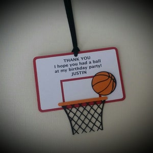 Basketball Party Favor Tag - Basketball Favor Tag - Basketball Birthday ...