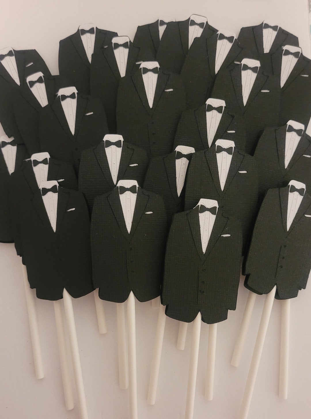 TUXEDO CUPCAKE TOPPERS - Wedding Cupcake Toppers Set of 12 - Etsy