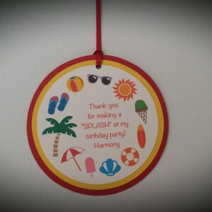 Pool Party Favor Tags Beach Party Favor Tags Pool Party Tags Beach ...