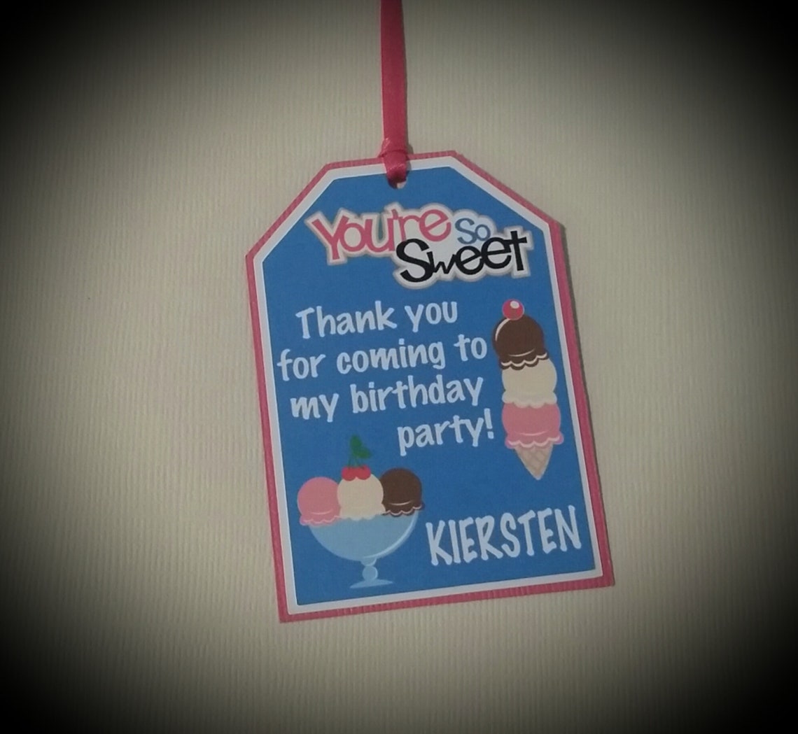 Ice Cream Party Favor Tags Ice Cream Birthday Party Favor | Etsy