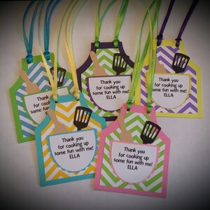 Cooking Party Favor Tags - Baking Party Favor Tags - Birthday Party ...