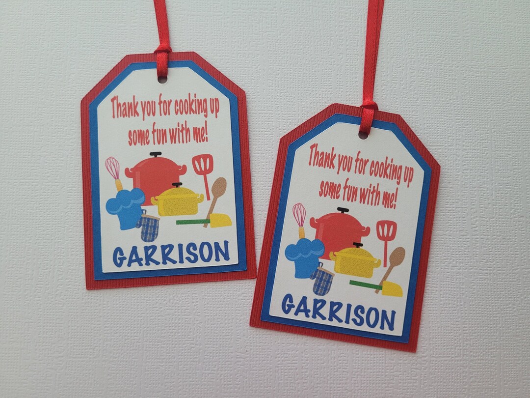 Cooking Party Favor Tags - Cooking Birthday Party Favor Tags - Cooking ...