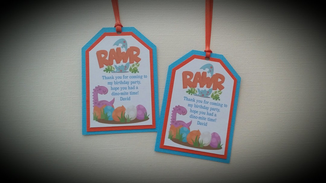 Dinosaur Party Favor Tags - Dinosaur Favor Tags - Dinosaur Birthday ...