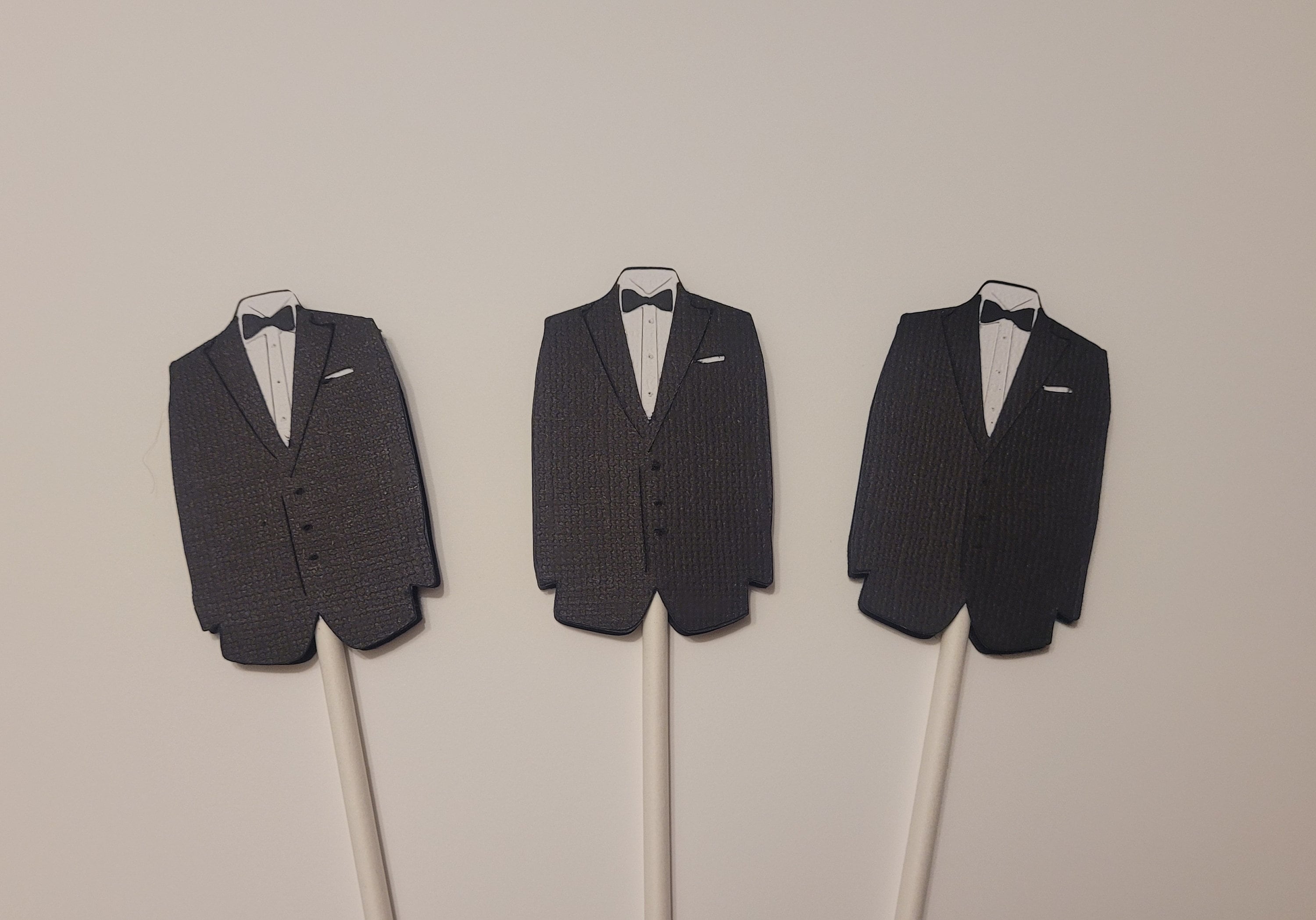 TUXEDO CUPCAKE TOPPERS Wedding Cupcake Toppers Set of 12 - Etsy