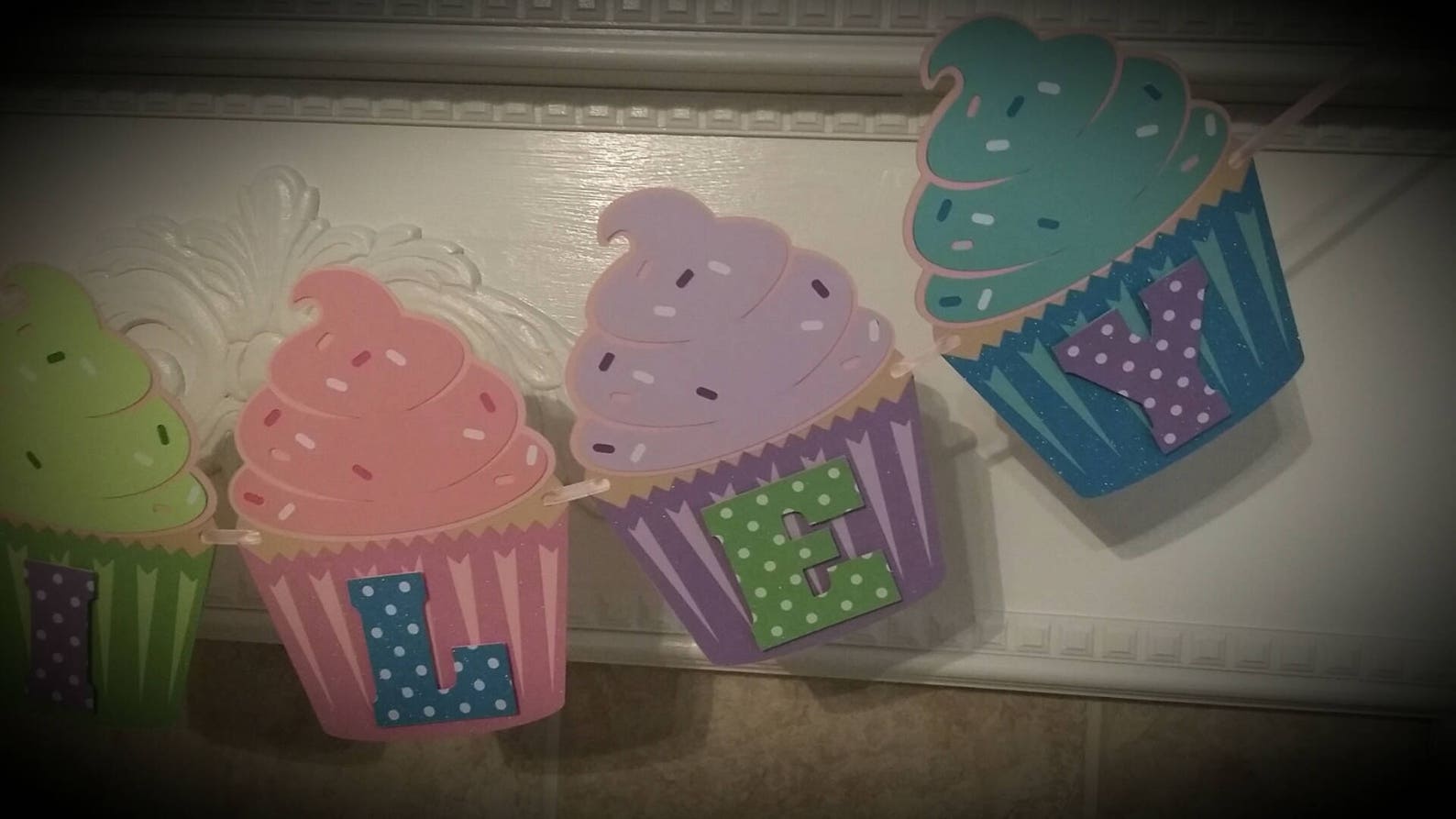 BANNER Cupcake Birthday Party Banner Cupcake Birthday | Etsy