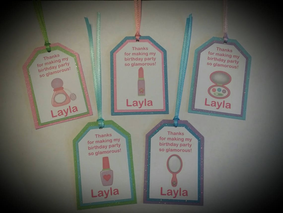 Spa Party Favor Tags Glam Party Favor Tags Makeup Party | Etsy