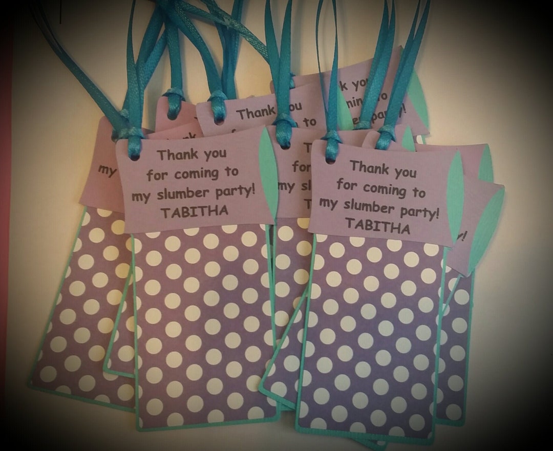 Sleepover Party Favor Tags Slumber Party Favor Tags - Etsy