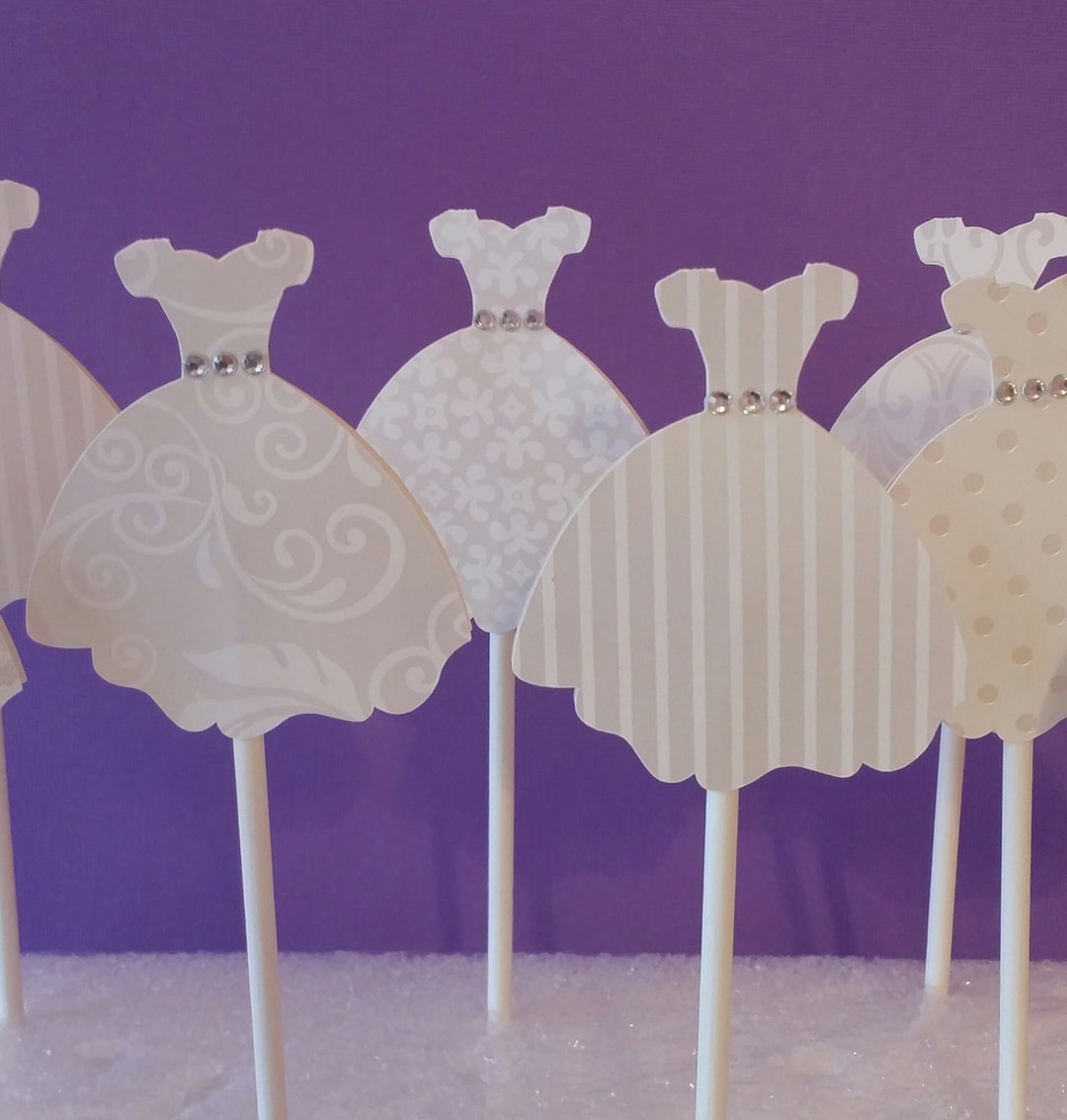 WEDDING DRESS CUPCAKE Toppers - Wedding Cupcake Toppers Set of 12 - Etsy