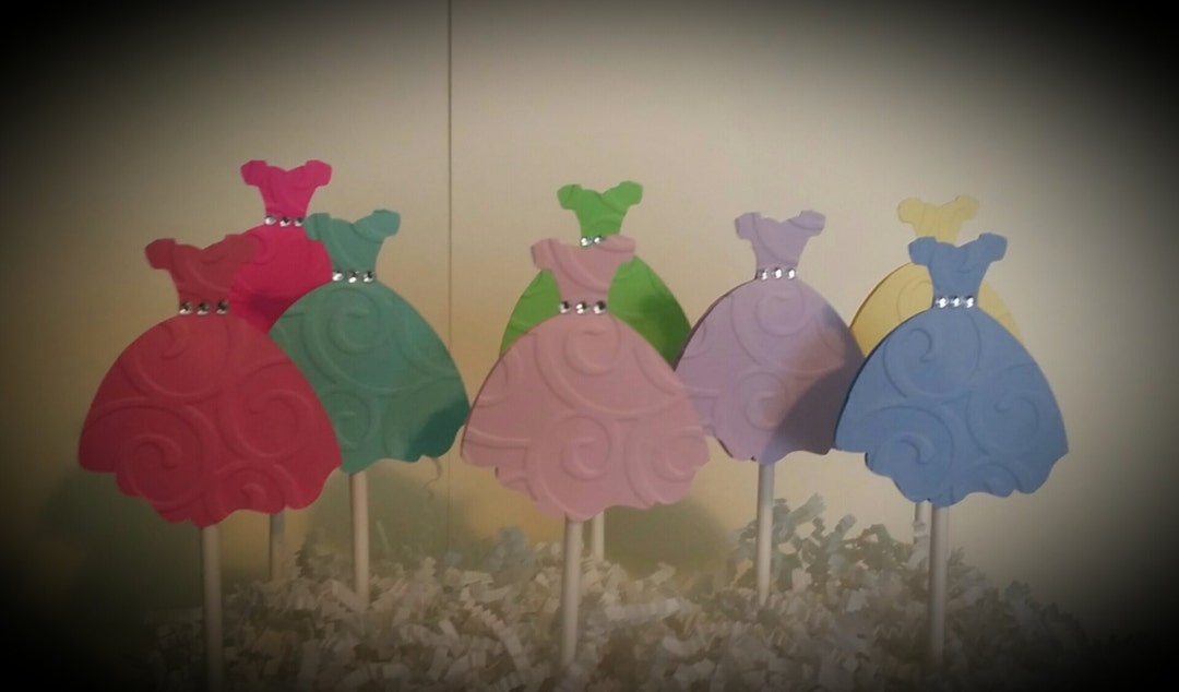 Princess Gown Cupcake Toppers - Bridesmaids Cupcake Toppers - Wedding ...