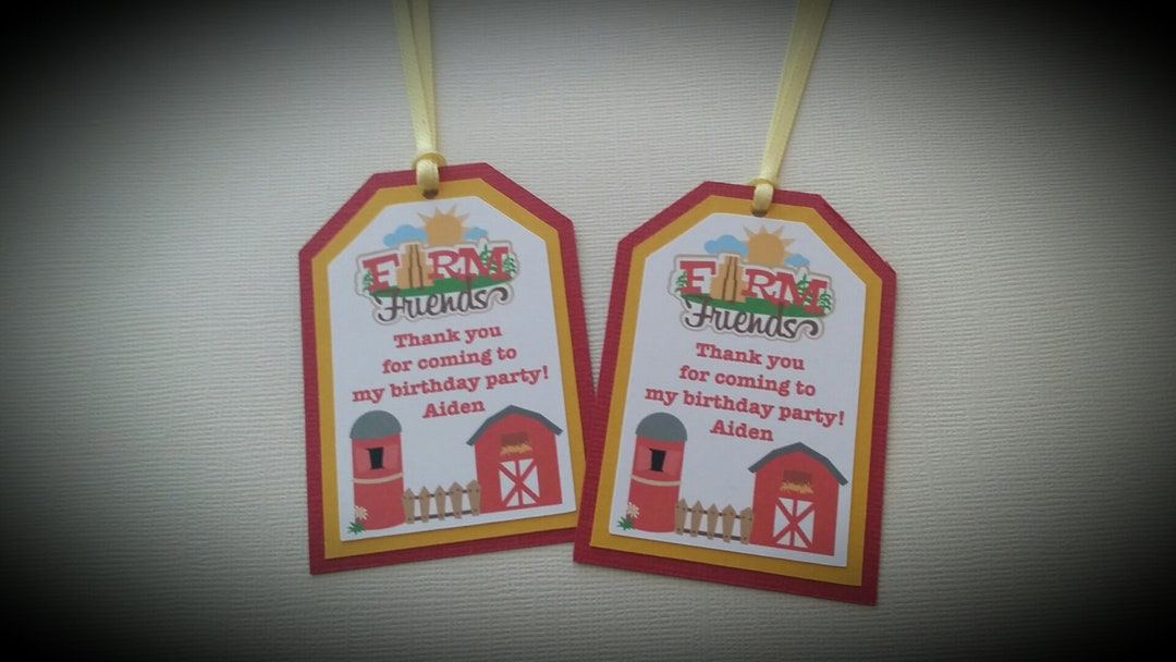 Farm Birthday Party Favor Tags - Barnyard Birthday Party Favor Tags ...