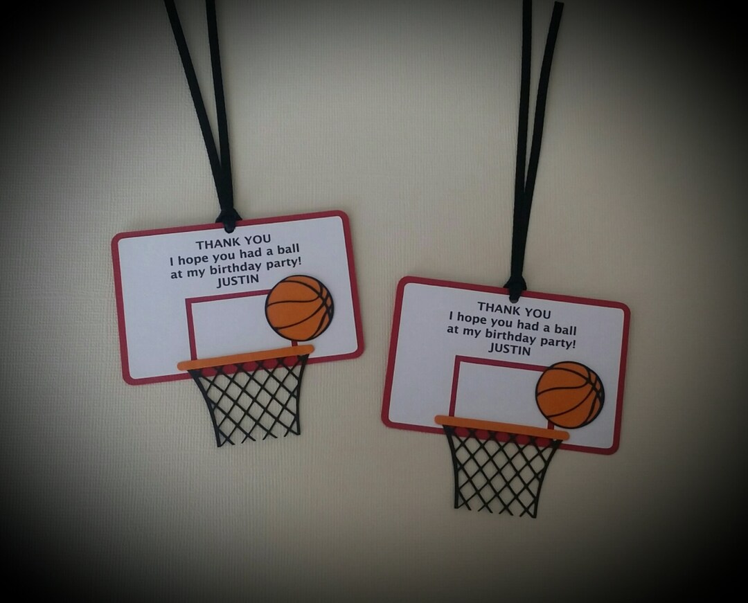 Basketball Party Favor Tag - Basketball Favor Tag - Basketball Birthday ...