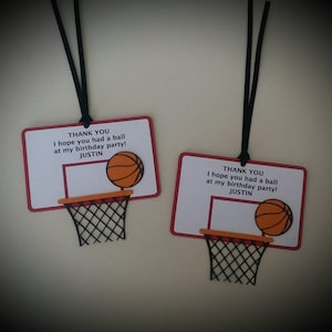 Basketball Party Favor Tag - Basketball Favor Tag - Basketball Birthday ...