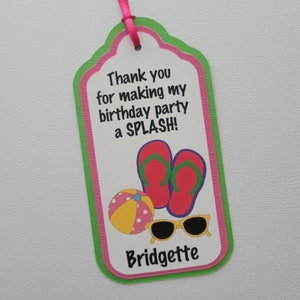 Pool Party Favor Tags Beach Party Favor Tags Pool Party - Etsy
