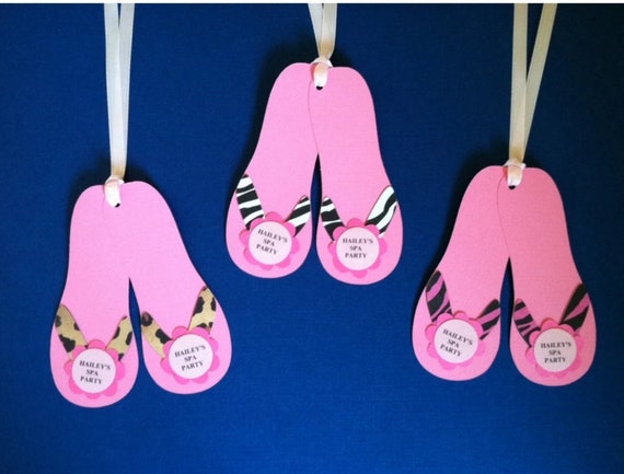 Spa Slippers Favor Tags Spa Party Favor Tags Set of 12 | Etsy