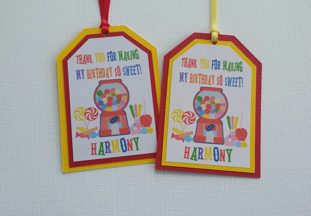 Candy Birthday Party Favor Tags - Sweet Treats Favor Tags - Candy Tags ...