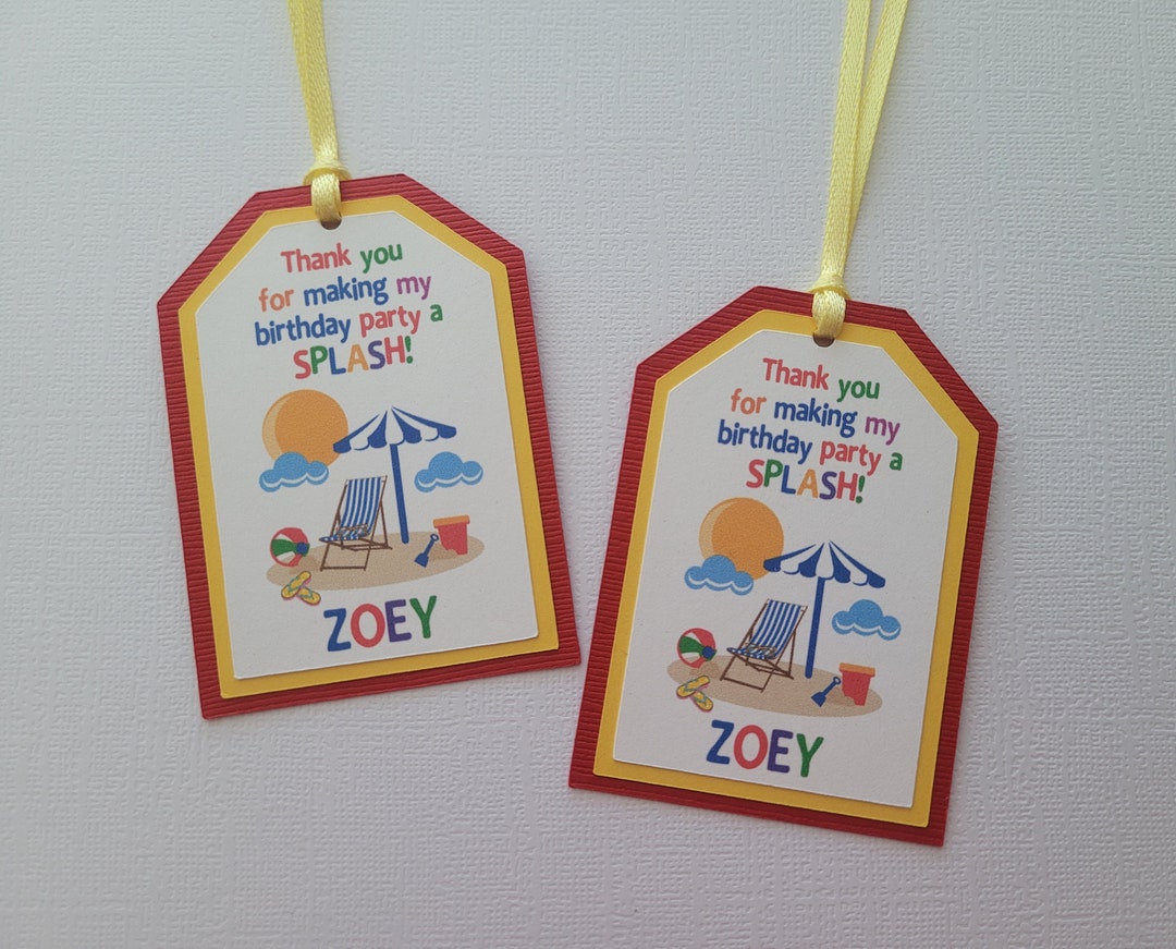Pool Party Favor Tags - Beach Party Favor Tags - Pool Party Tags ...