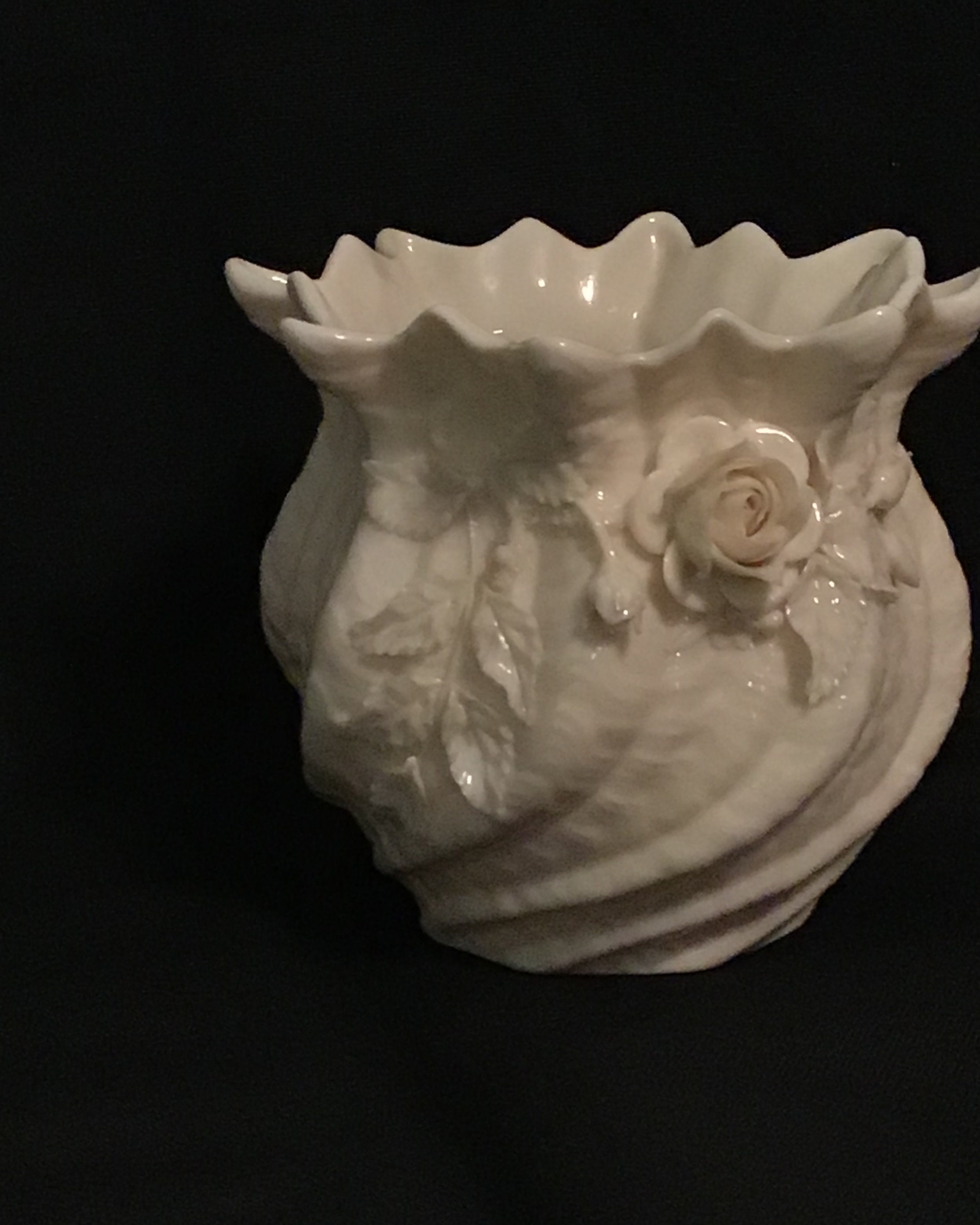 Ivory on Ivory Belleek Cache Pot 1955-65 Backstamp - Etsy