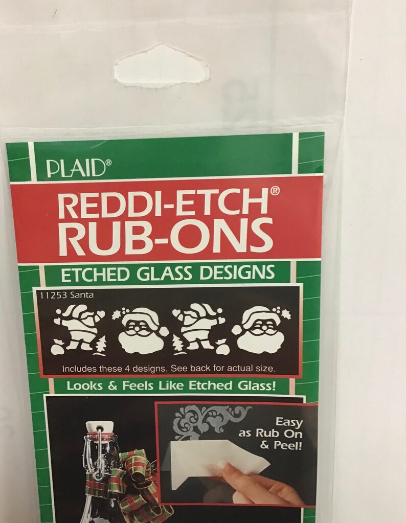 Reddi-etch Etched Glass Rub Ons Santa Claus - Etsy