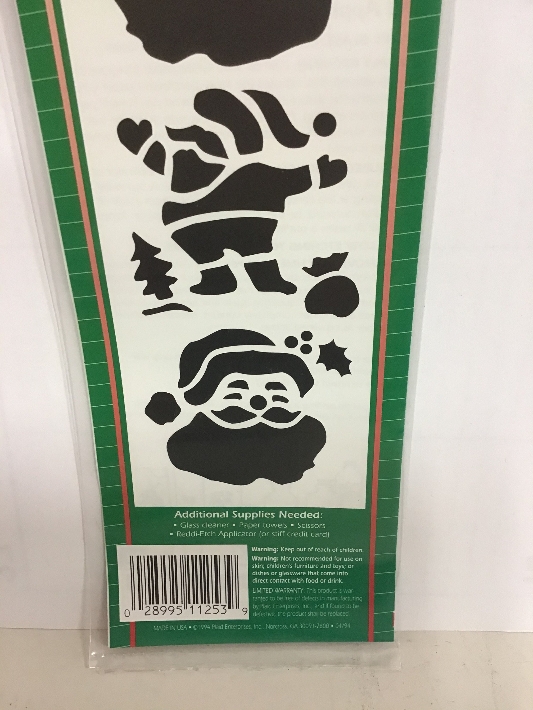 Reddi-etch Etched Glass Rub Ons Santa Claus - Etsy