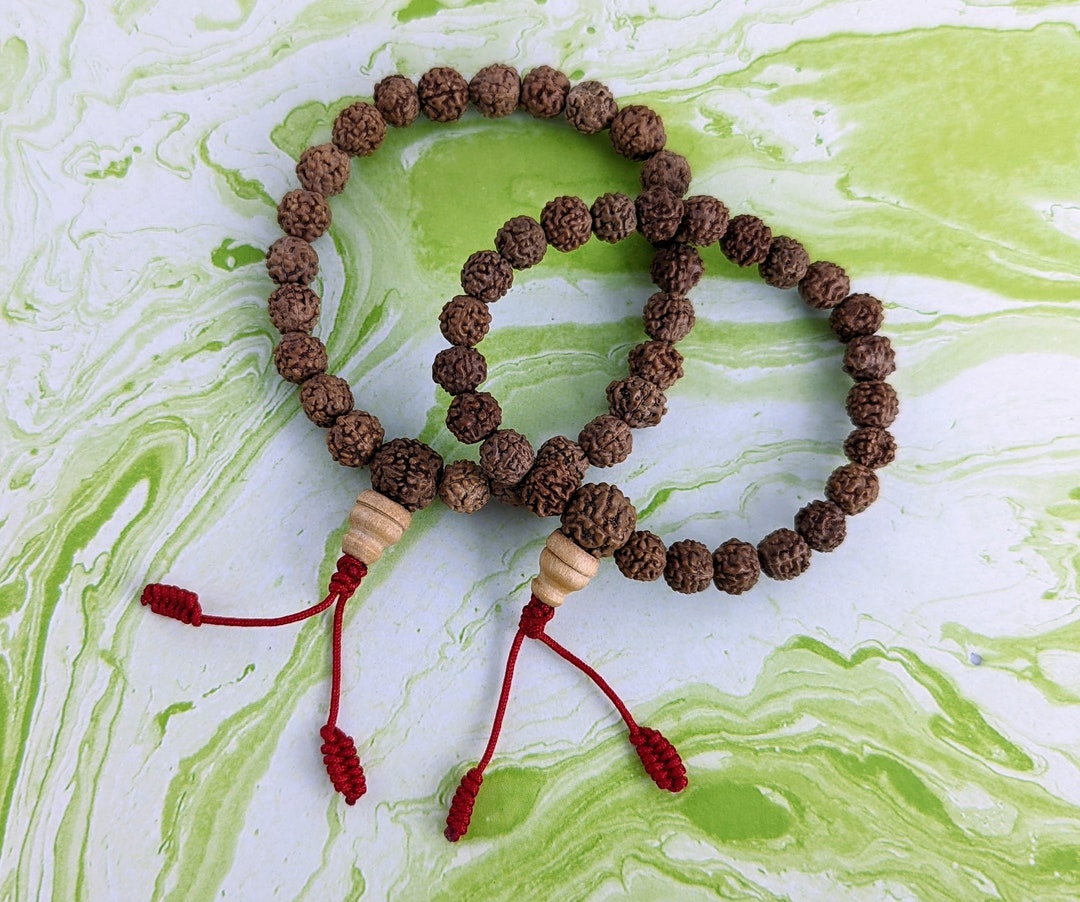 Rudraksha Wrist Mala // Himalayan Meditation Bracelet // Shiva Sacred ...