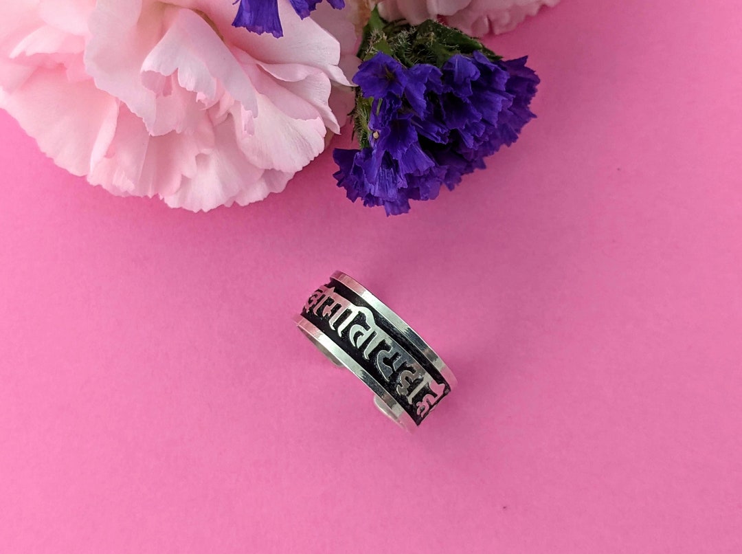 Vintage Tibetan Open Band Vajra Ring // Himalayan Traditional Sterling ...