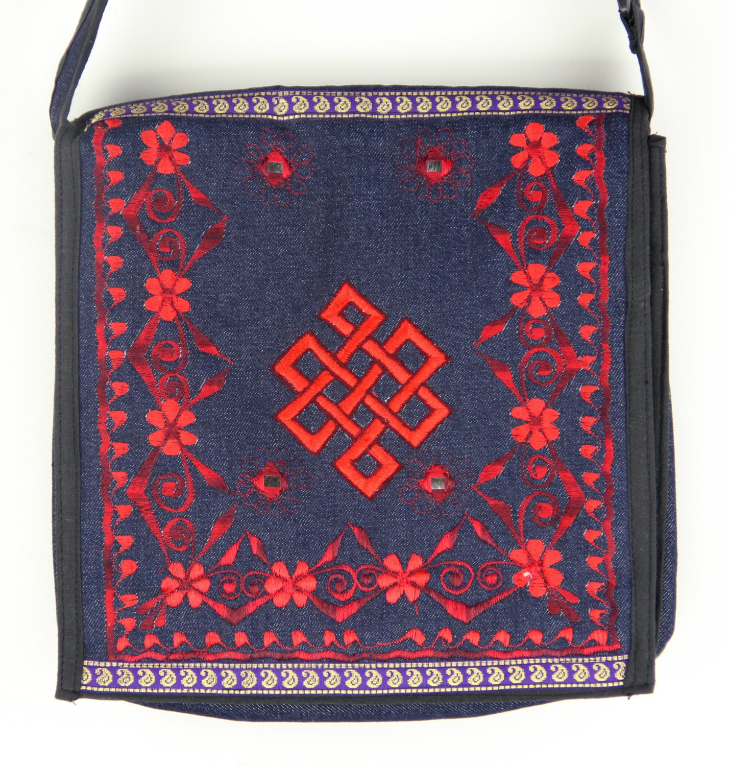 Tibetan Buddhist Eternal Knot Shoulder Bag // Sacred Buddhist Symbol ...