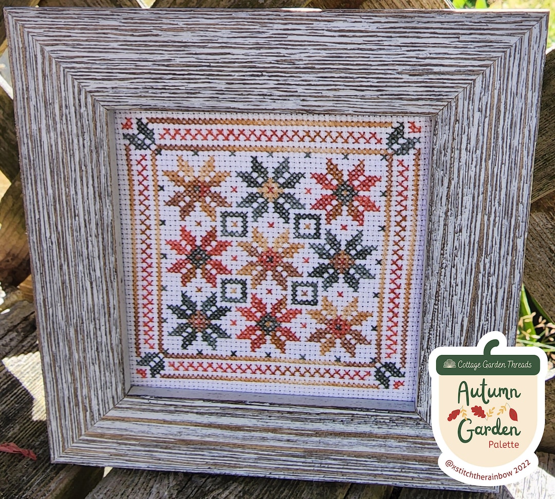 Autumn Garden Quilt- PDF Pattern Part of X Stitch the Rainbow- Cross ...