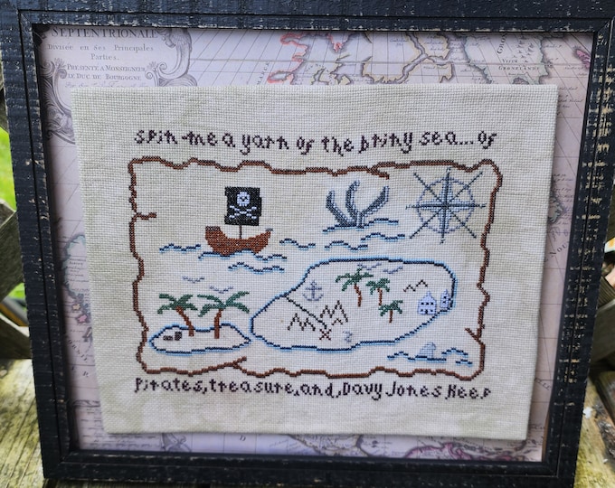 Pirate Treasure Map Cross Stitch Pattern - Cartographer Gift Counted ...